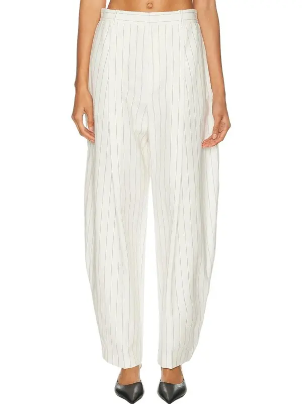 Ralph Lauren Harlo Full Length Pleated Pant - Lux Cream & Black