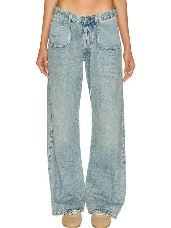 MAISON MARGIELA Wide Leg Jeans - Ice Blue