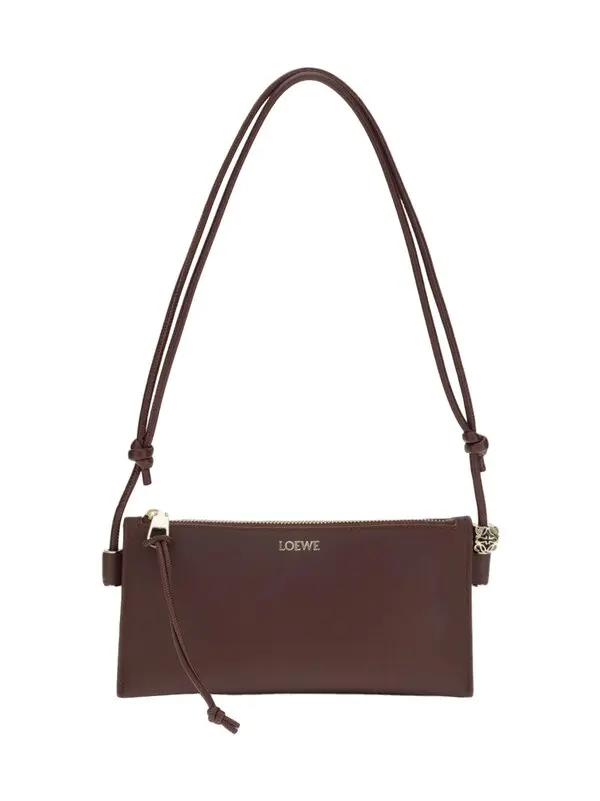 Loewe Calfskin Joya Clutch Bag With Adjustable Strap - Bordeaux