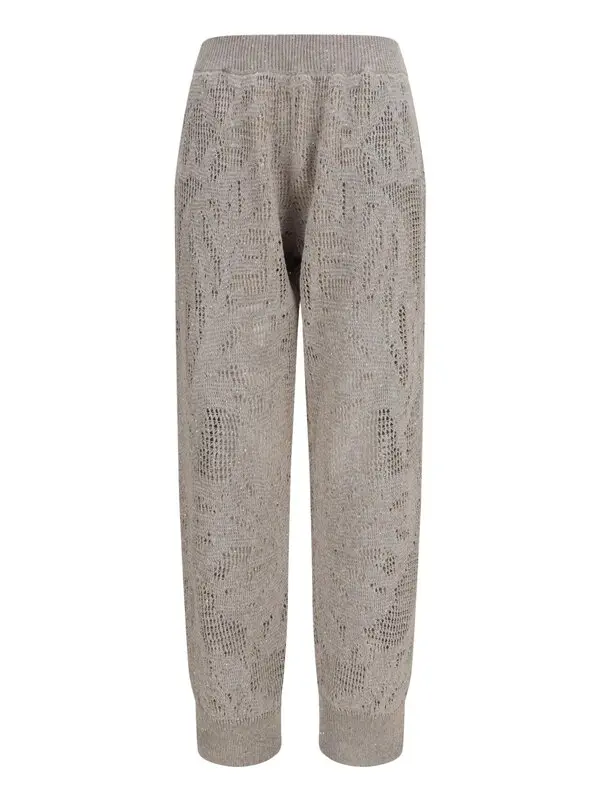 Brunello Cucinelli Track Dazzling Water Lillies Pants - Beige