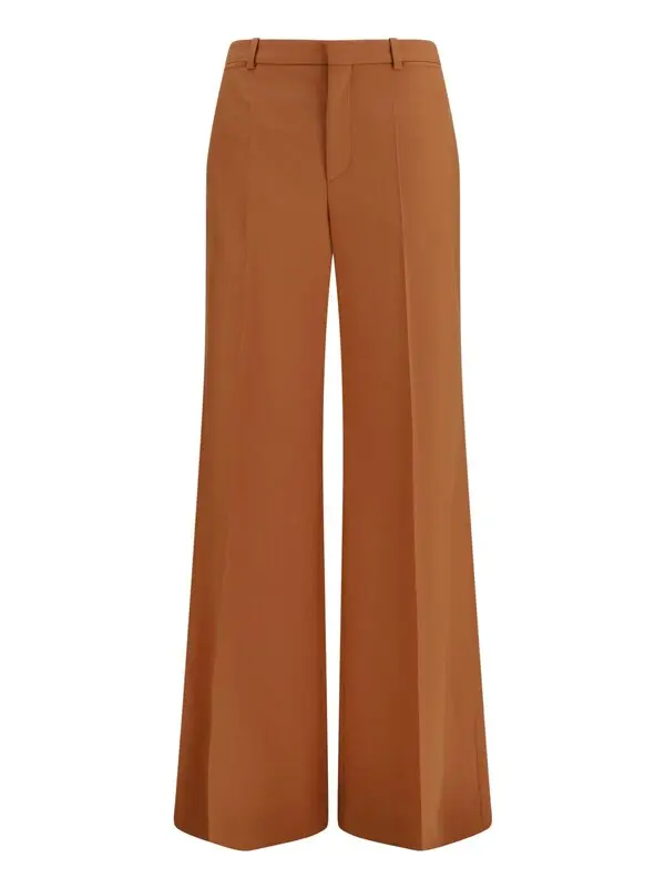 Chloé High-waisted Flared Cotton Pants - Orange