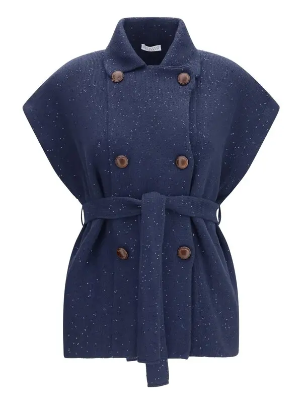 Brunello Cucinelli Double-breasted Sequin Vest - Blue