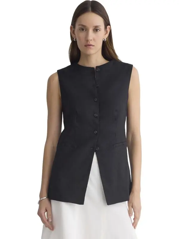 Everlane Stretch Linen Vest - Black