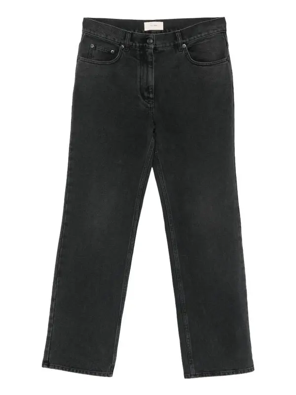 THE ROW Fargo Wash Straight Leg Jeans - Black