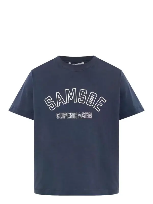 SAMSOE SAMSOE Sacamino Logo Print T-shirt - Blue