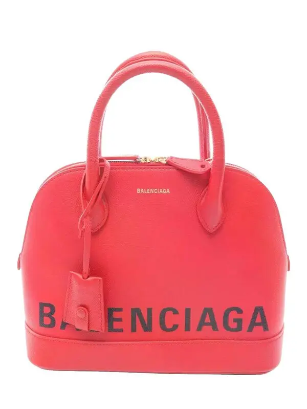 Balenciaga Calf Leather Top Handle Handbag - Red