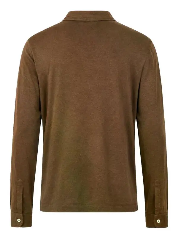 Massimo Alba Raya Long-sleeve Polo Shirt - Brown