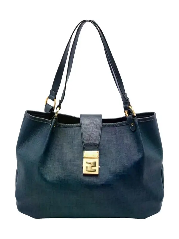 Fendi Zucchino Spalmati Tote Bag - Blue