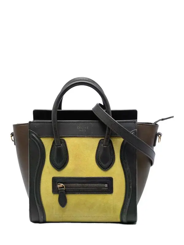 Celine Tricolor Leather Luggage Tote Satchel - Multicolour