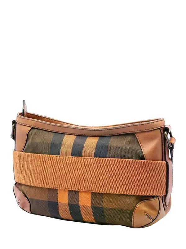 Burberry Mega Check Canvas And Leather Belted Crossbody Bag - Brown