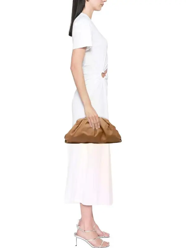 Bottega Veneta Lambskin The Pouch Clutch Bag - Brown