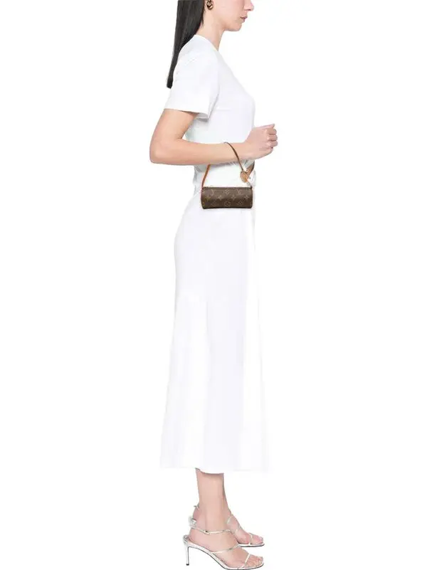 LOUIS VUITTON Monogram Papillon Pochette Handbag - Brown