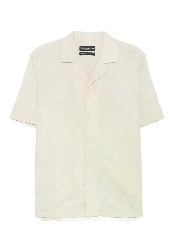 Marc O'polo Leaf-print Short-sleeve Shirt - Neutrals