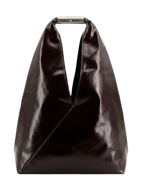 MAISON MARGIELA Shiny Leather Shoulder Bag - Black