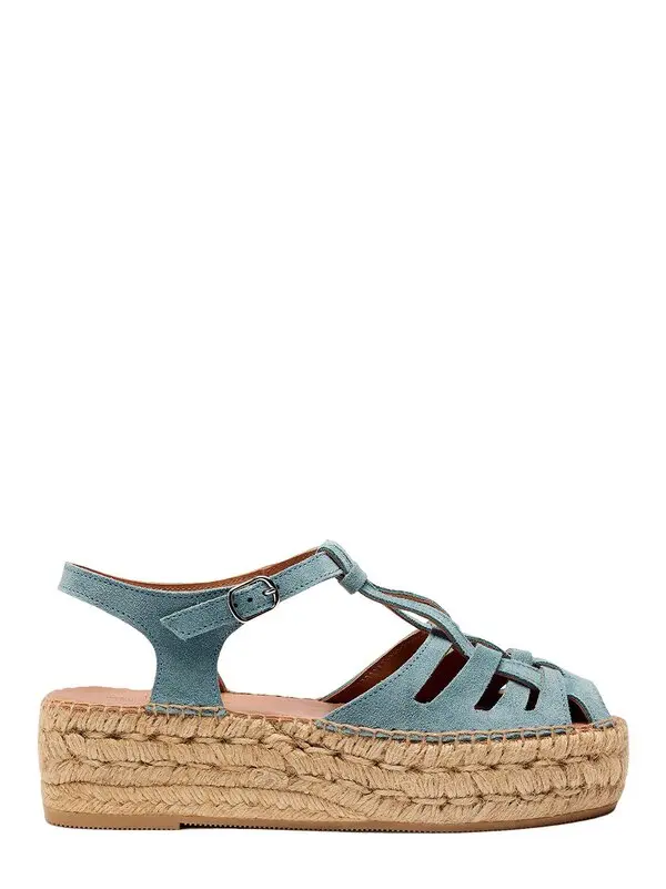 NAGUISA Bemol Denim Espadrille Sandals - Blue