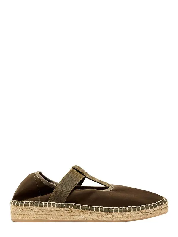 NAGUISA Tagarnina Olive Espadrille Pumps With T-strap - Green