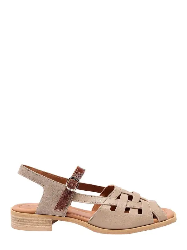 NAGUISA Manto Slingback Sandals With Gloss Finish - Brown