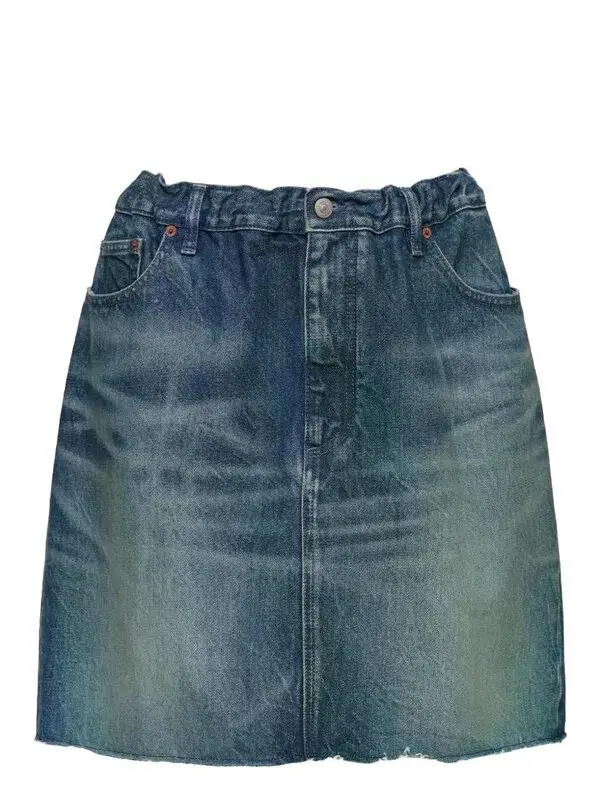 MAISON MARGIELA Frayed Hem Mini Skirt - Blue