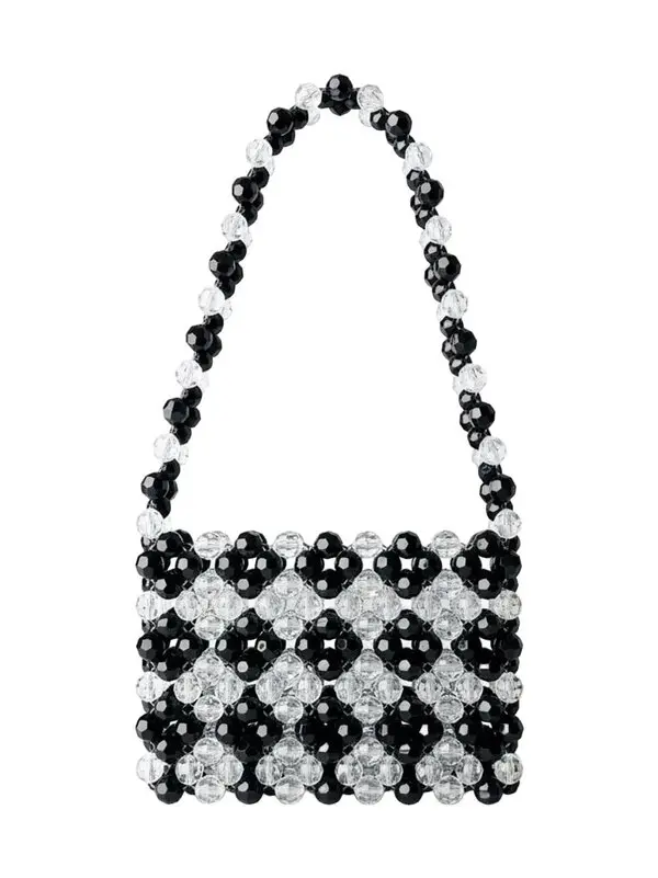 BEAD CULT LONDON Beaded Bag - Black/white
