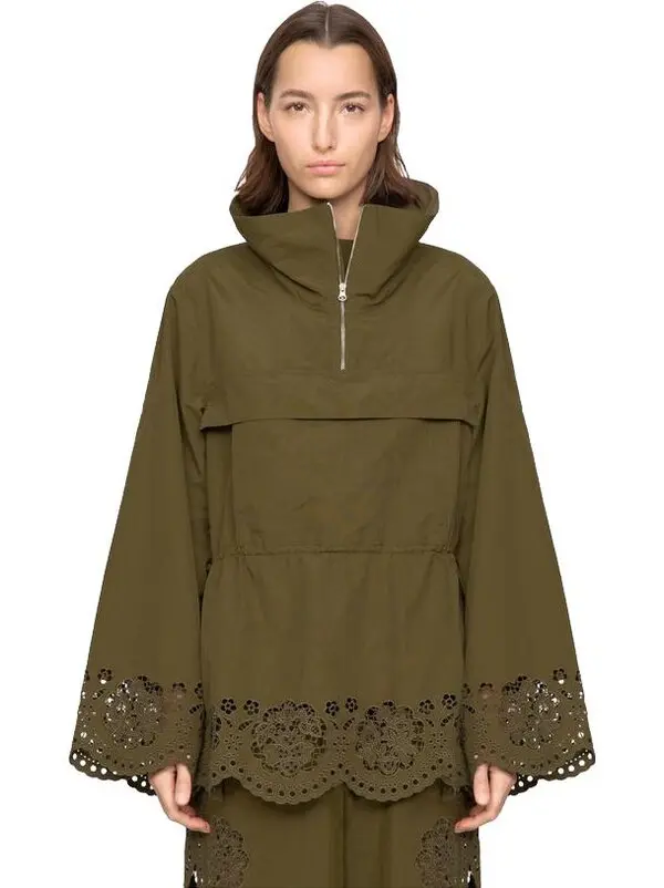 Sea Vittoria Eyelet Windbreaker Jacket - Green