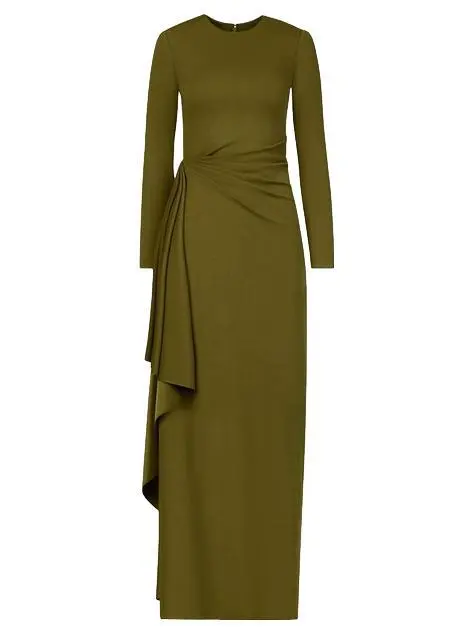 Oscar De La Renta Draped Jersey Gown - Red