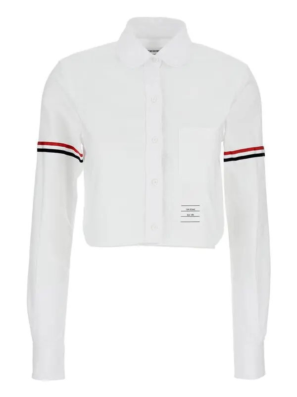 Thom Browne Cropped Classic Shirt Ivory - White