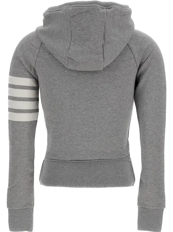 Thom Browne Loopback 4-bar Zip Hoodie - Grey