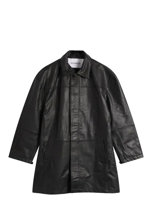 DEADWOOD Leather Car Coat - Black