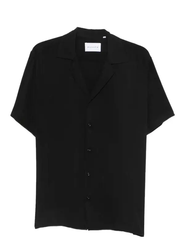 MARSEM Short-sleeve Camp-collar Shirt - Black