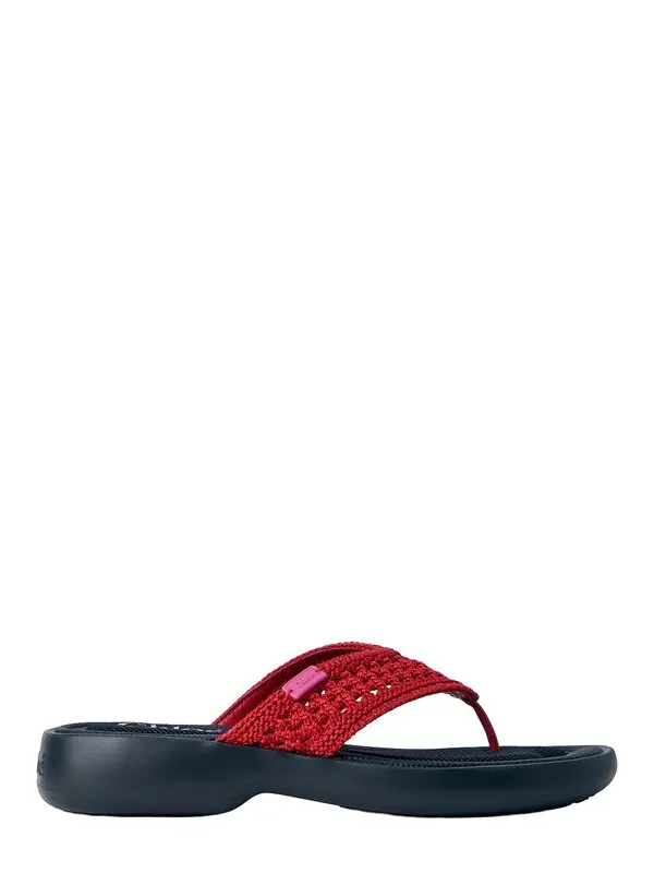 Chloé Woven Strap Thong Sandals - Red