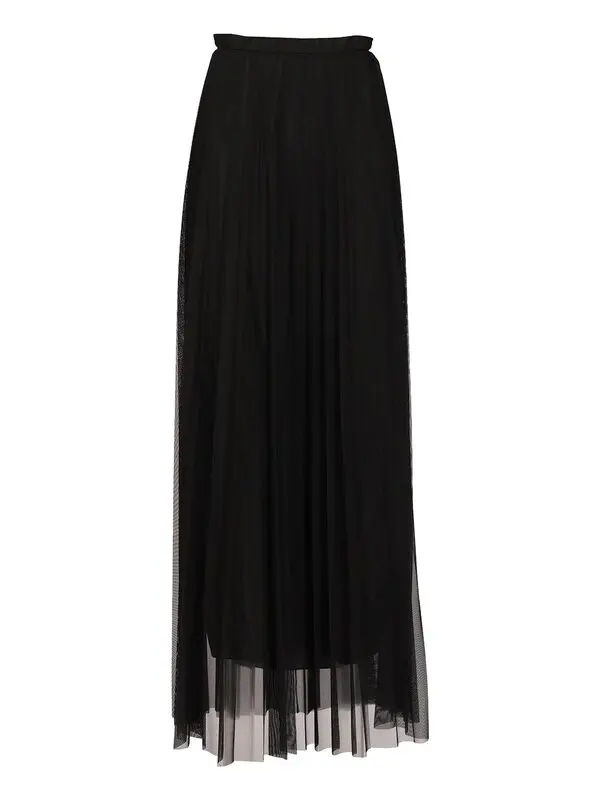 FORTE_FORTE High-waisted Pleated Maxi Skirt - Black