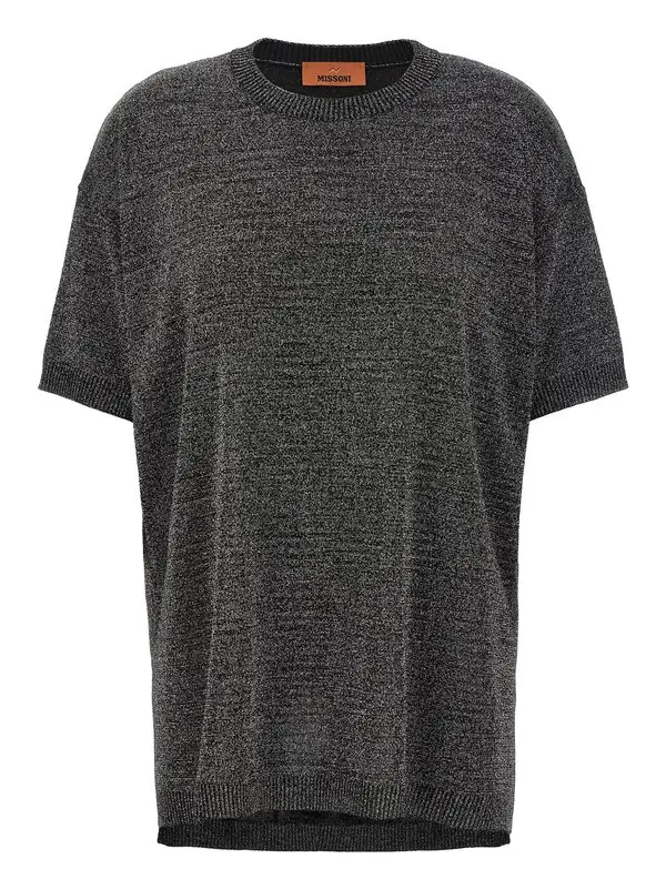Missoni Knitted Lurex T-shirt - Silver