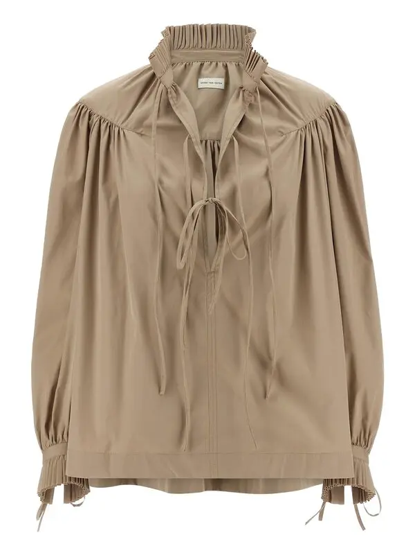 Dries Van Noten Catya Cotton Poplin Shirt - Cream