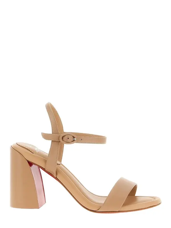 CHRISTIAN LOUBOUTIN Miss Jane Nappa Leather Heeled Sandals - Pink