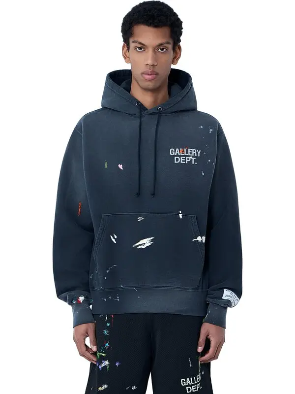 GALLERY DEPT. Paint Splatter Hooded Sweatshirt - Black
