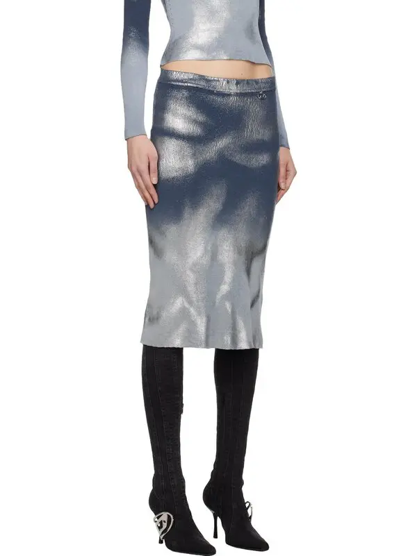 DIESEL® Mi-lan Ribbed Midi Skirt - Gray