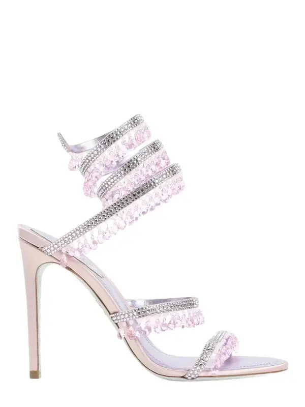 Rene Caovilla Beaded Spiral Stiletto Sandals - Lavender