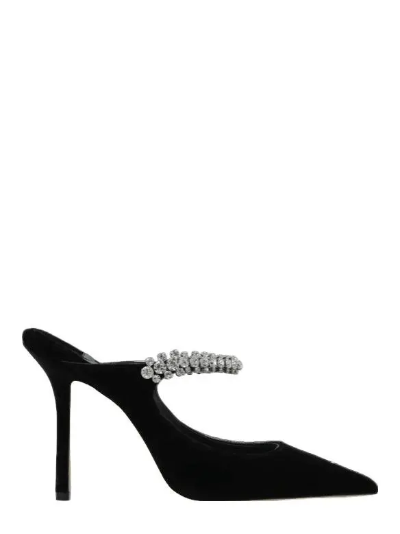 JIMMY CHOO 100mm Crystal-embellished Heeled Mules - Black