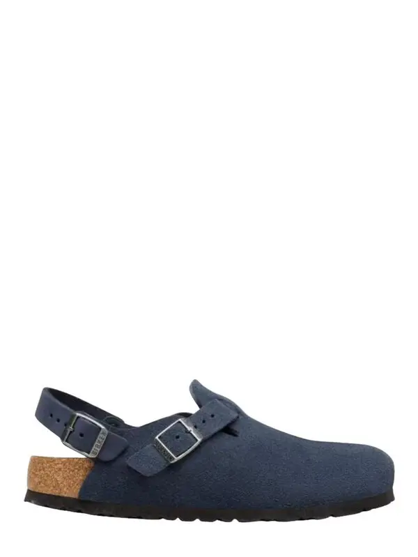 BIRKENSTOCK Tokio Suede Clogs With Buckle Strap - New Navy Blue
