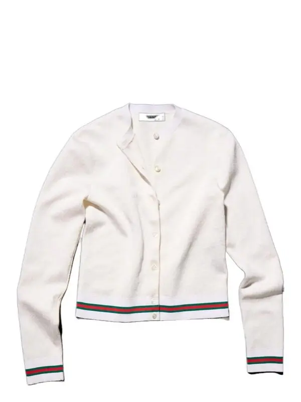 Gucci Gg Fine Cotton Viscose Jacquard Cardigan - Ivory