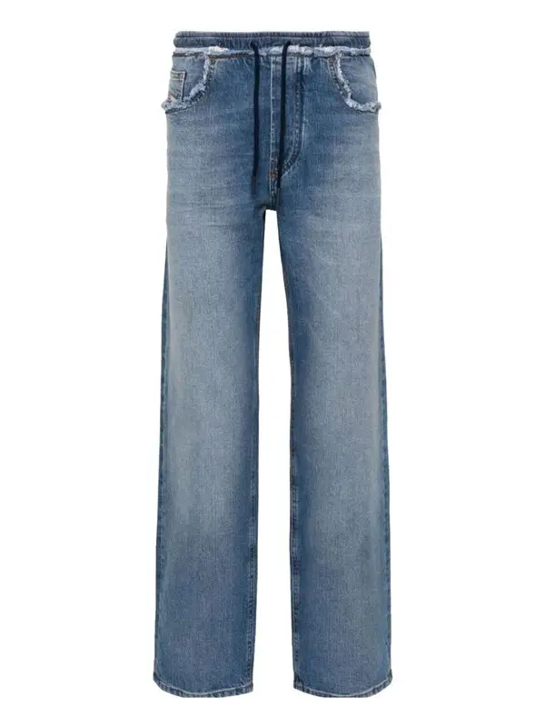 DIESEL® Drawstring Straight Leg Jeans - Blue