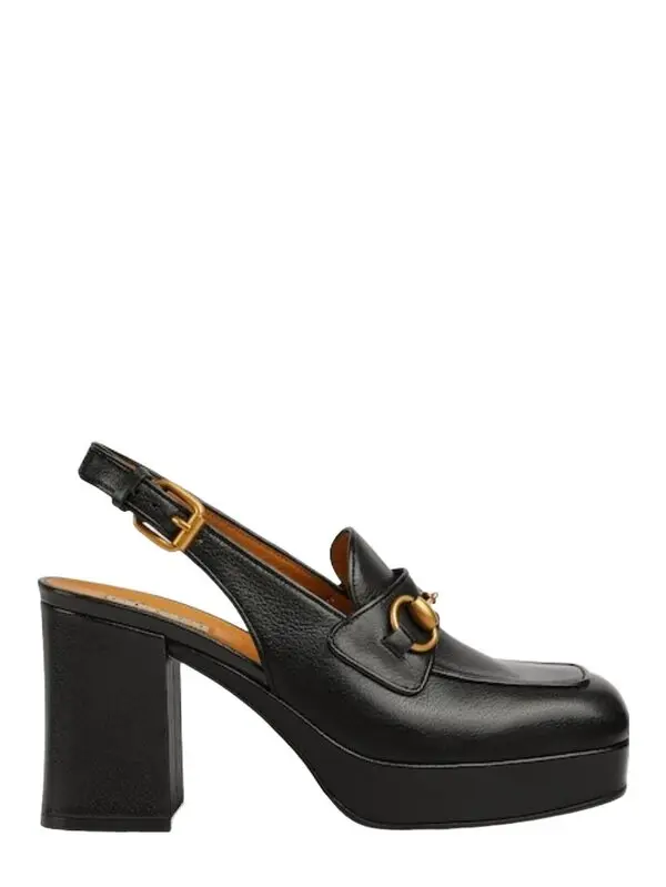 Gucci Horsebit Detailed Platform Pumps - Black