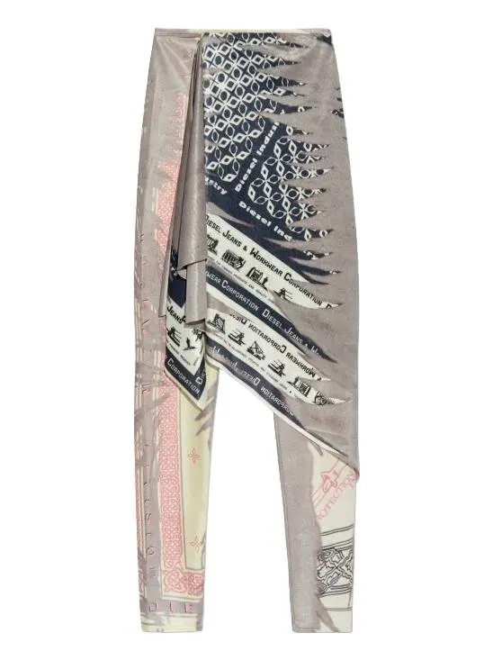DIESEL® Asymmetrical Printed Trousers - Multi-color