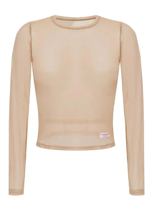 Alexander Wang Semi-sheer Long-sleeved Top - Beige