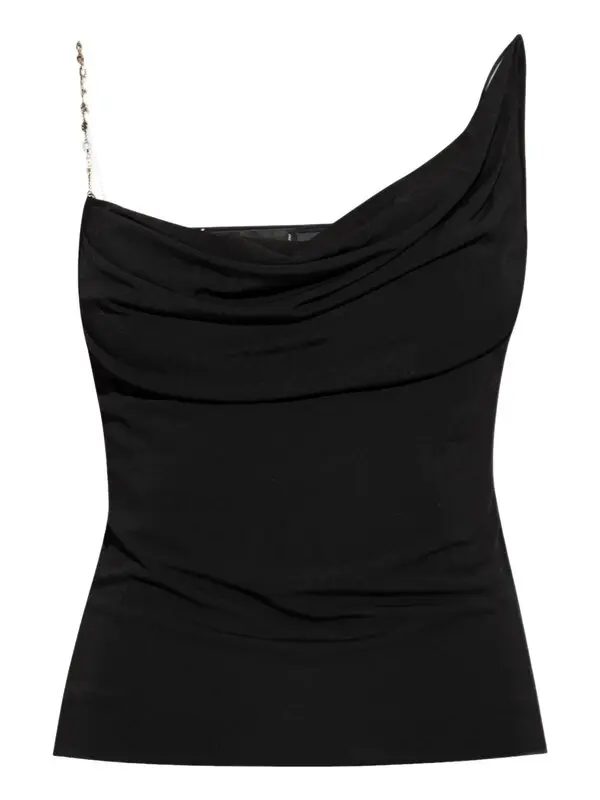 Dsquared2 Cowl Neck Sleeveless Top With Asymmetrical Detail - Black