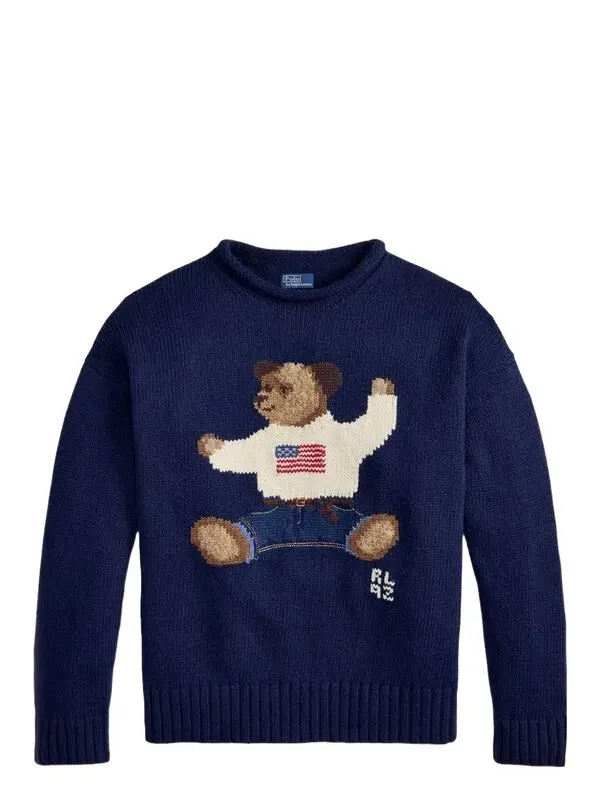 Polo Ralph Lauren Polo Bear Roll-neck Sweater - Navy Blue