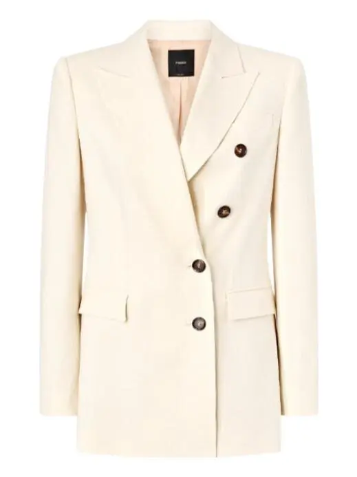 Pinko Amalfi Double-breasted Blazer - Milky White