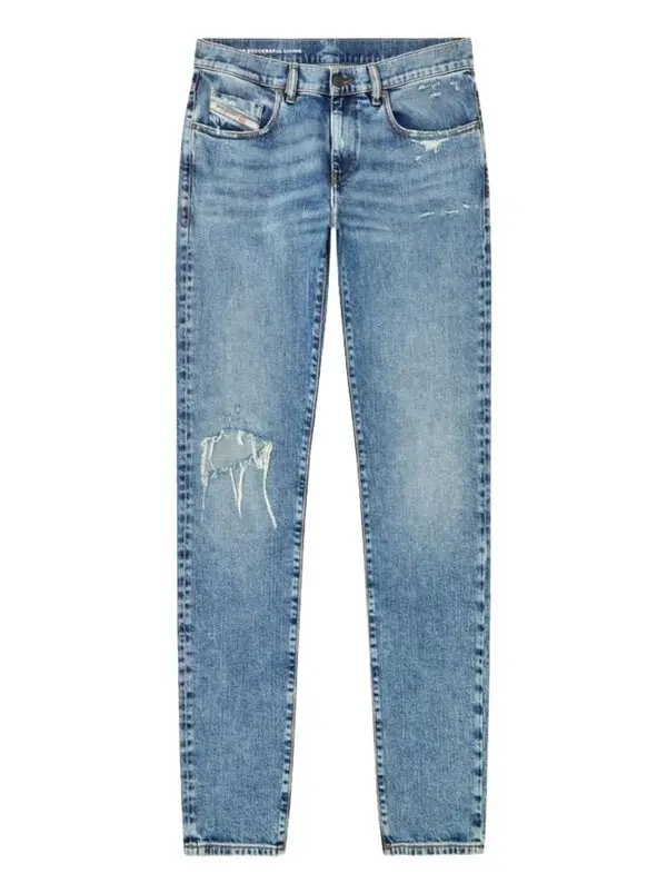 DIESEL® D-strukt Distressed Slim Jeans - Light Blue