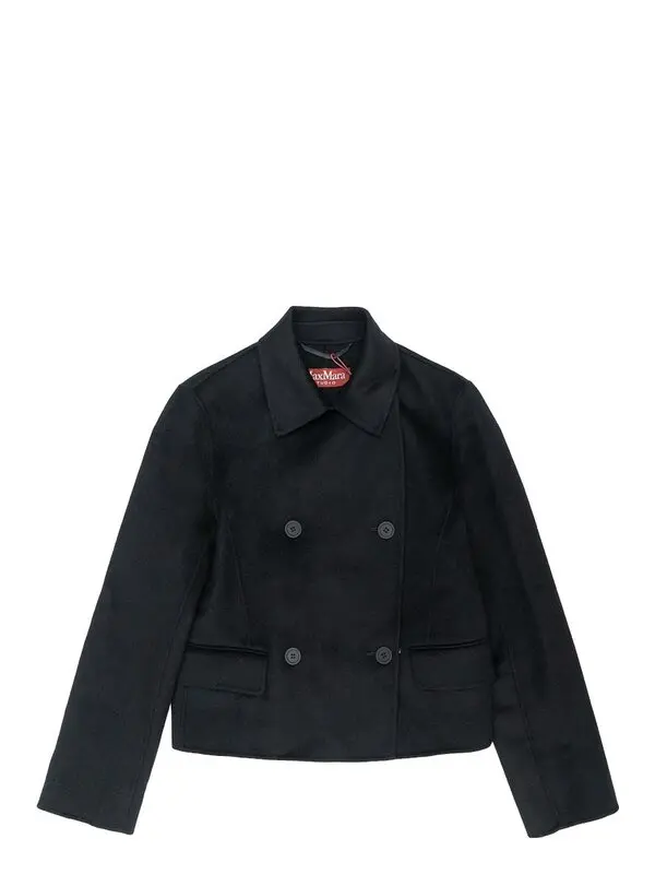 Max Mara Long Sleeved Double-breasted Coat - Black