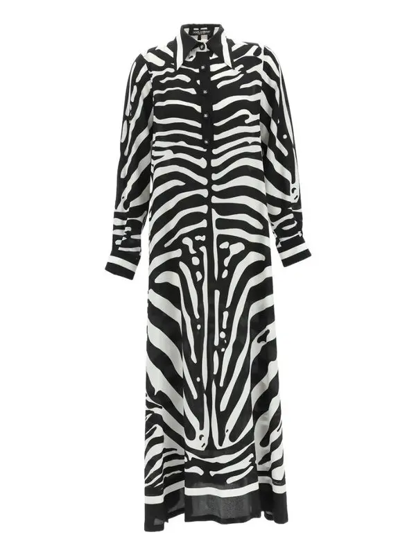 Dolce & Gabbana Zebra Print Kaftan - Black